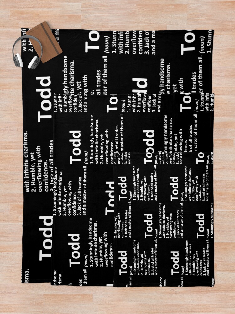 "TODD Definition Personalized Name Funny Birthday Gift Idea" Throw ...