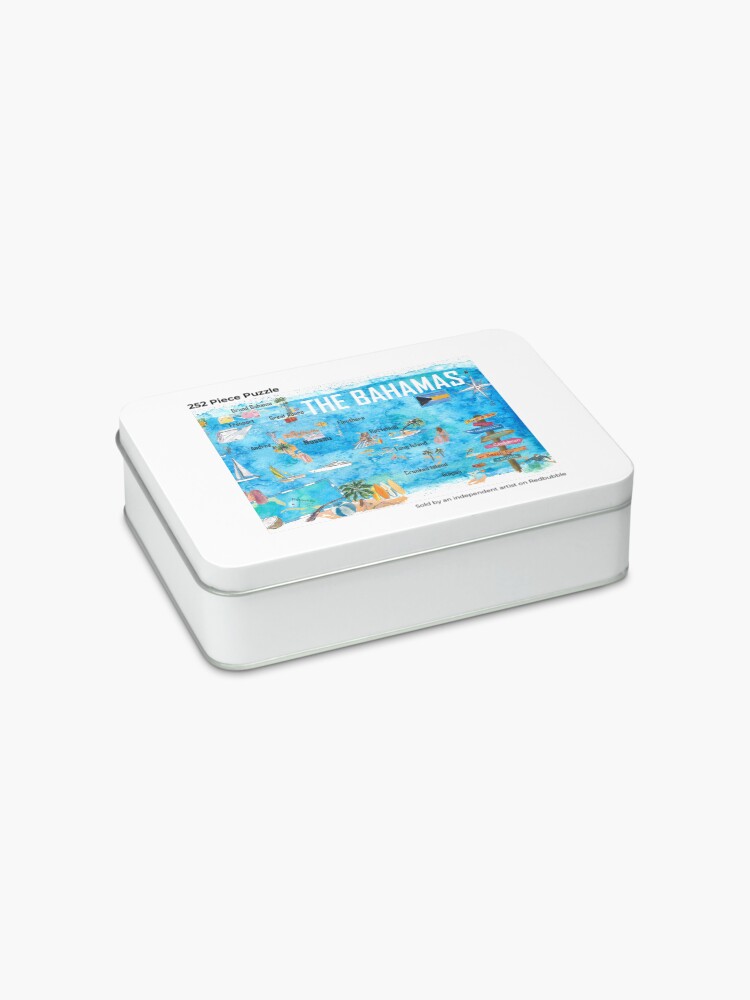 "The Bahamas Illustrated Map with Main Roads Landmarks and Highlights ...