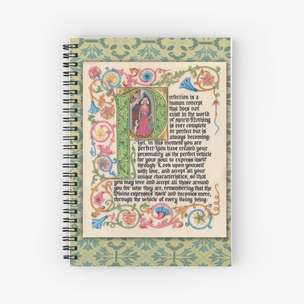 "Perfection - Medieval Illumination notebook" Spiral Notebook by ...