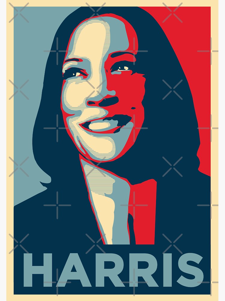 "Kamala Harris | Hope Poster" Sticker by pierrelaidesign | Redbubble
