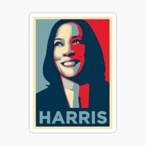 "Kamala Harris | Hope Poster" Sticker by pierrelaidesign | Redbubble