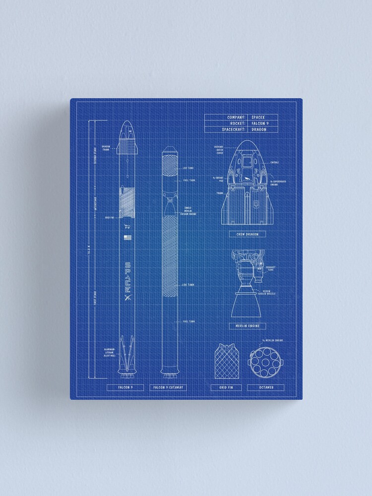"SpaceX: Falcon 9 & Dragon (Blueprint - English) Vertical Version ...