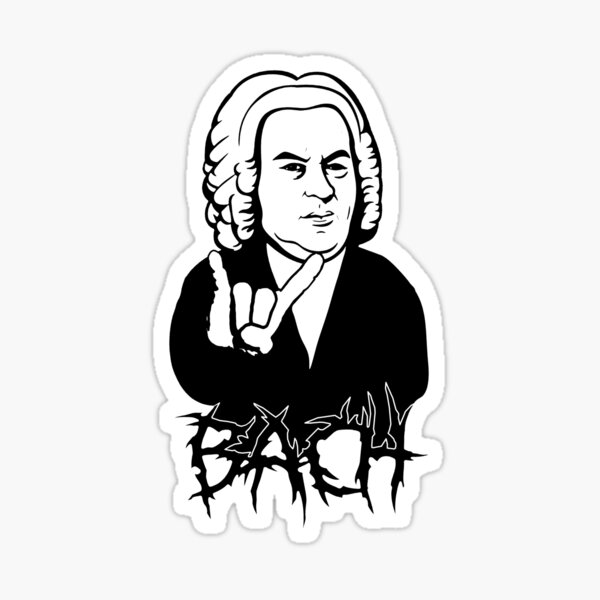 "Bach is Metal" Sticker for Sale by LordNeckbeard | Redbubble