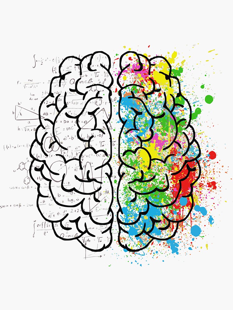 "Logic brain, Creative brain" Sticker for Sale by notasimp | Redbubble