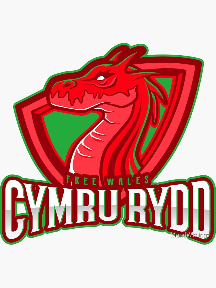 "Cymru Rydd - Free Wales V2" Sticker for Sale by MandWthings | Redbubble