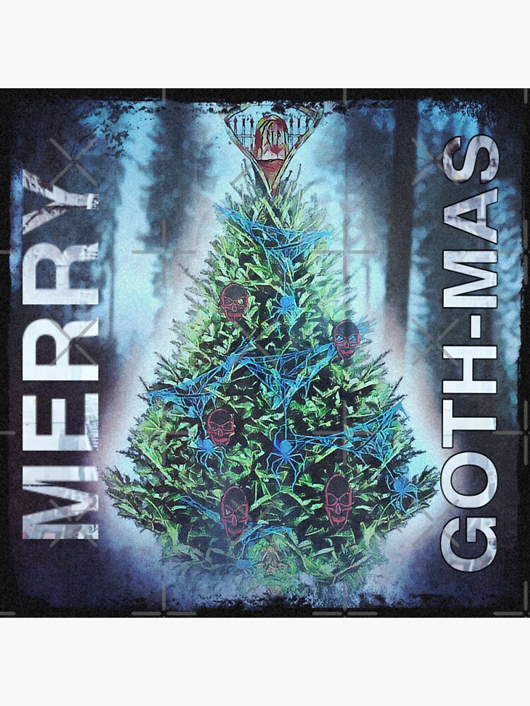 "Merry Goth-Mas" Sticker for Sale by HootonRose | Redbubble