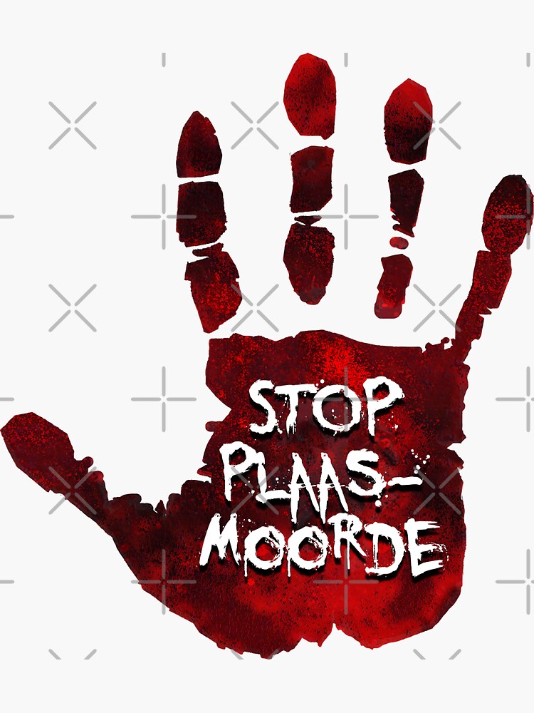 "Stop Plaas Moorde - Bloody Hand" Sticker for Sale by arendbotha ...