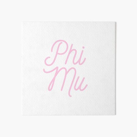 "phi mu - calligraphy cursive (pink)" Art Board Print for Sale by ...