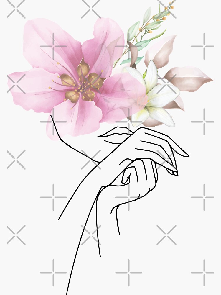 "Flowers Nymph Line Art Women Body " Sticker by HerMindSpeaks | Redbubble