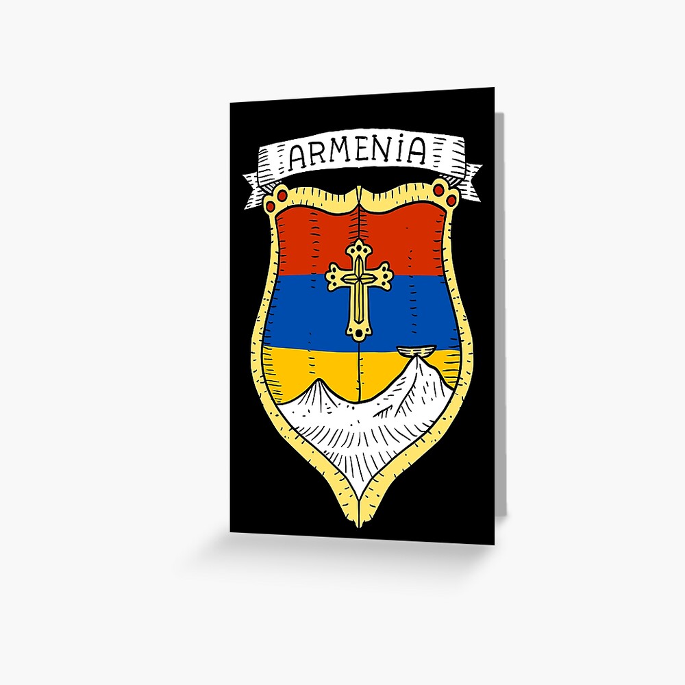 "Armenian flag, cross and mount Ararat. Armenia. " Greeting Card for ...
