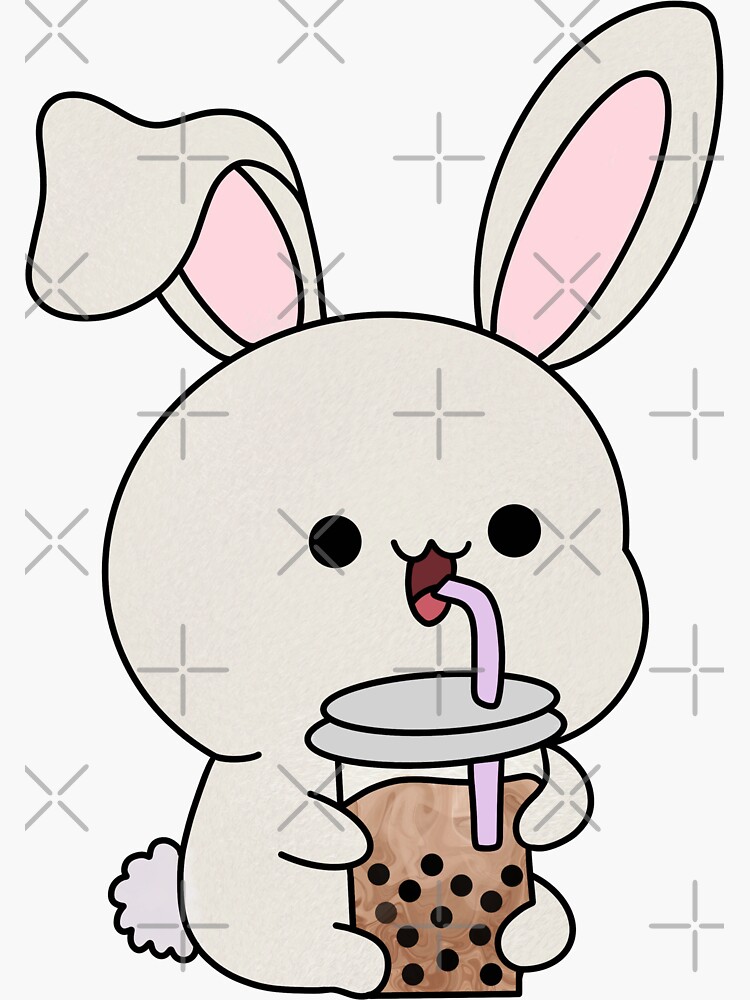 "Boba bunny" Sticker for Sale by astraeanm | Redbubble