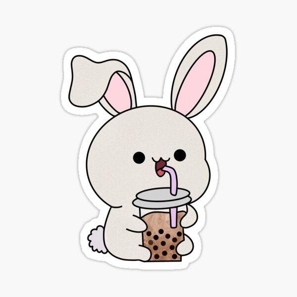 "Boba bunny" Sticker for Sale by astraeanm | Redbubble
