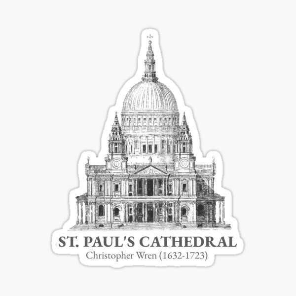 "Antique architecture: St Paul's Cathedral" Sticker for Sale by ...