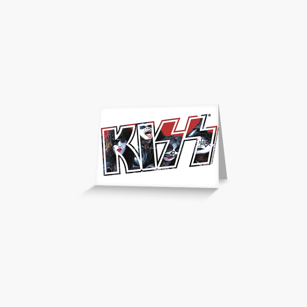 "Kiss The Band Red Band Poster Logo" Greeting Card by stephwil44 ...