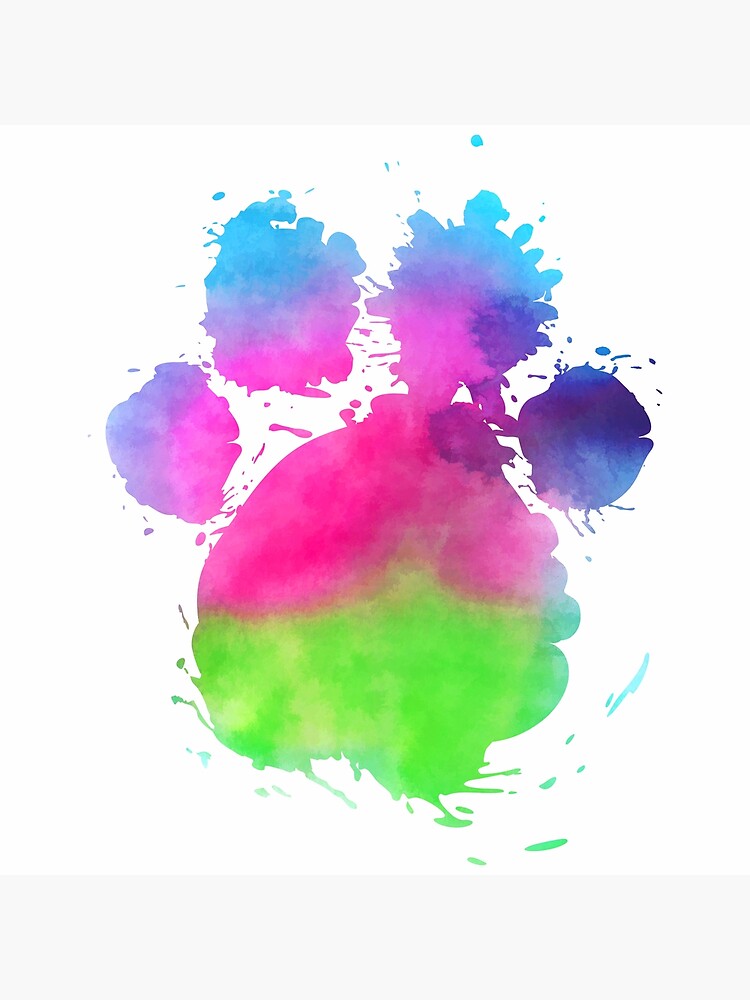 "Pet Paw Watercolor Splash" Poster by dreamstale | Redbubble