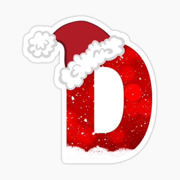 "Snowy Letter D with Santa Hat" Sticker for Sale by LiveAndGlow | Redbubble