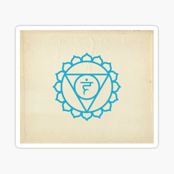 "Visuddha, Throat Chakra Symbol on Vintage Paper" Sticker for Sale by ...