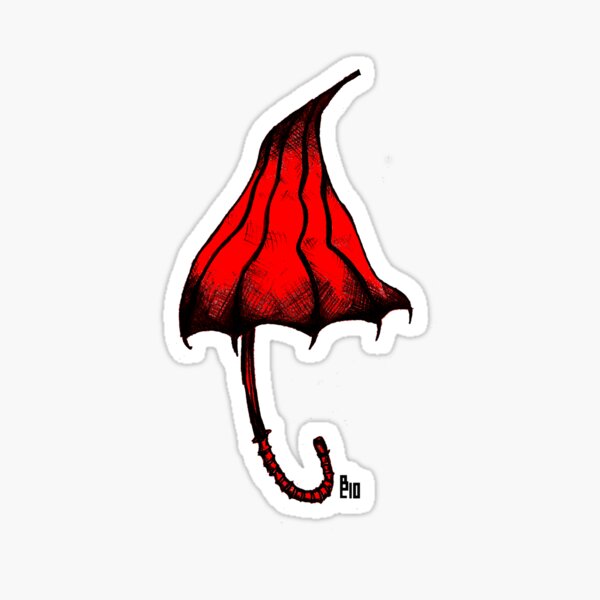 " red umbrella (special edit for Katherine)" Sticker by palebluecorpse ...