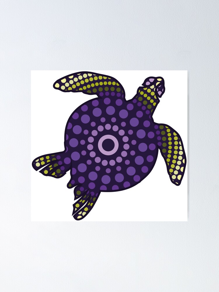 "Purple Turtle Aboriginal Art" Poster by FoodinaCan | Redbubble