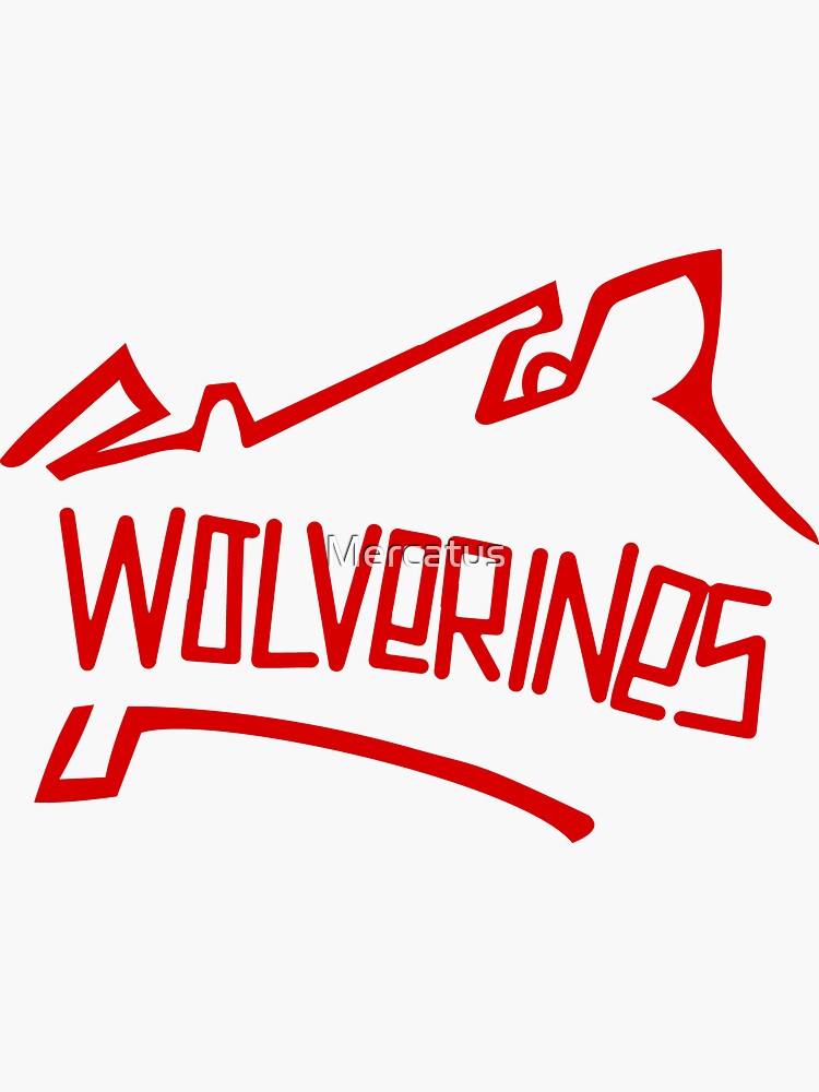 "Wolverines Symbol (Red)" Sticker for Sale by Mercatus | Redbubble