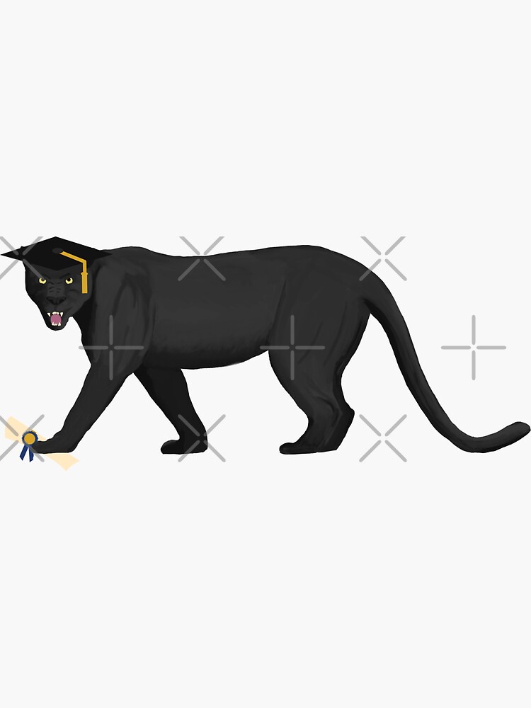 "Graduation Black Panther" Sticker by cmd-art | Redbubble