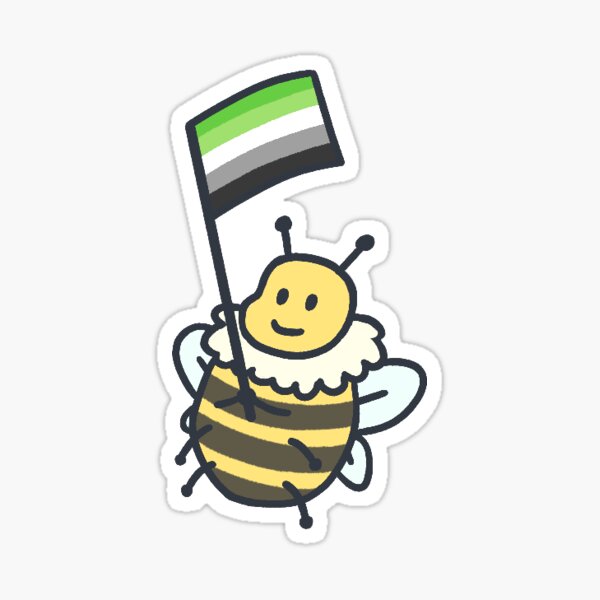 "Aromantic Pride Bee" Sticker for Sale by puddle-of-soup | Redbubble