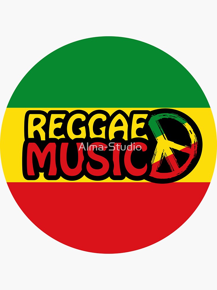 "Reggae Music with peace symbol" Sticker for Sale by Alma-Studio ...