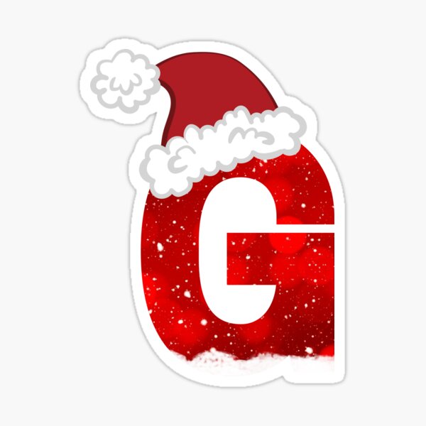 "Snowy Letter G with Santa Hat" Sticker by LiveAndGlow | Redbubble