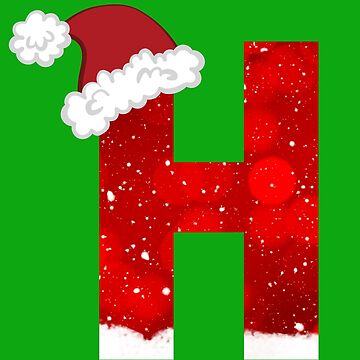 "Snowy Letter H with Santa Hat" Sticker for Sale by LiveAndGlow | Redbubble