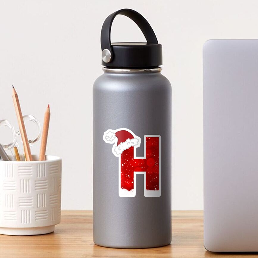 "Snowy Letter H with Santa Hat" Sticker for Sale by LiveAndGlow | Redbubble
