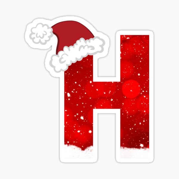 "Snowy Letter H with Santa Hat" Sticker for Sale by LiveAndGlow | Redbubble