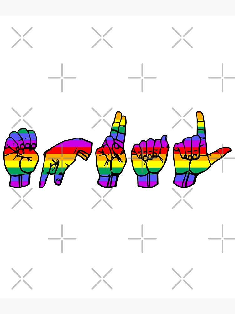 "EQUAL Fingerspelled Rainbow ASL American Sign Language Design" Poster ...