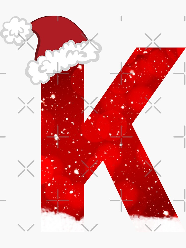 "Snowy Letter K with Santa Hat" Sticker for Sale by LiveAndGlow | Redbubble