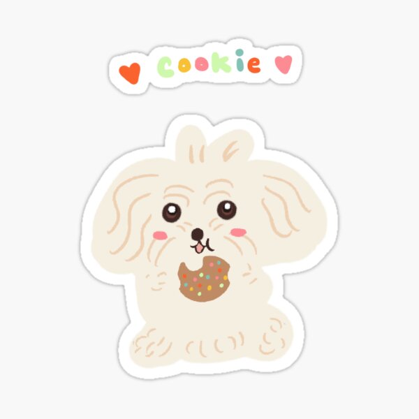 "Cute Dog Eating Cookie" Sticker for Sale by PatternbyNOK | Redbubble