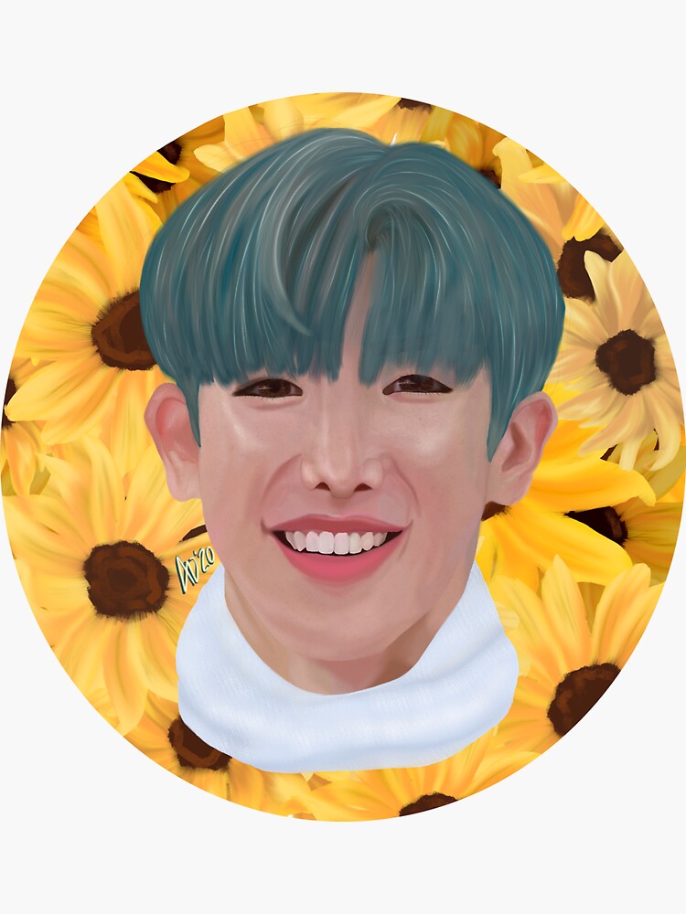 "Wonho Sunflower " Sticker for Sale by taesthetic-art | Redbubble