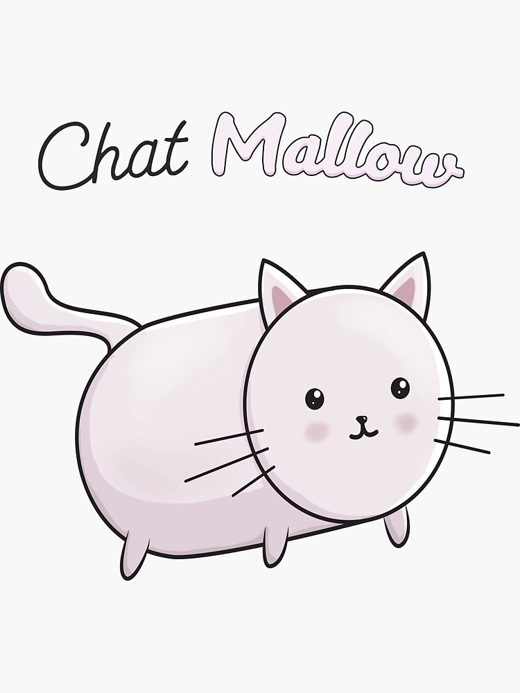 "Mallow cat" Sticker by Mokarina | Redbubble