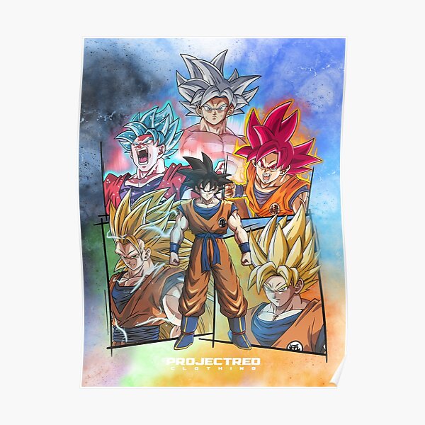 "Son Goku collage" Poster by projectred | Redbubble