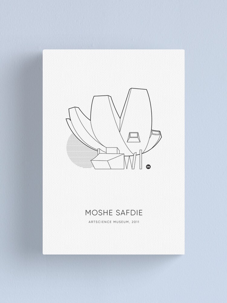 "Moshe Safdie | ArtScience Museum Graphic Line Drawing" Canvas Print ...
