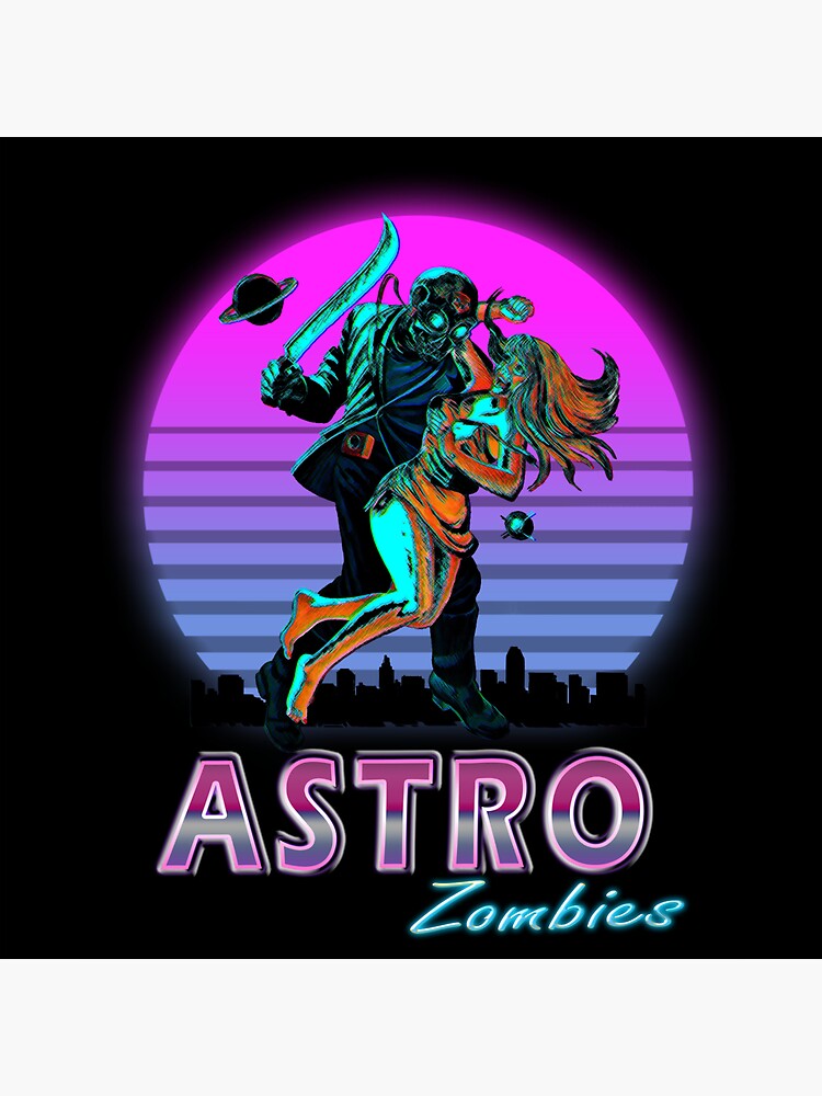 "ASTRO Zombies Vapor Wave Black Background" Sticker for Sale by ...