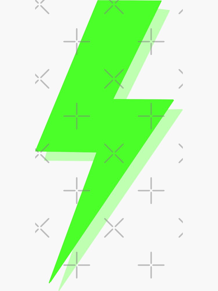 "green lightning bolt" Sticker for Sale by dahliab07 | Redbubble