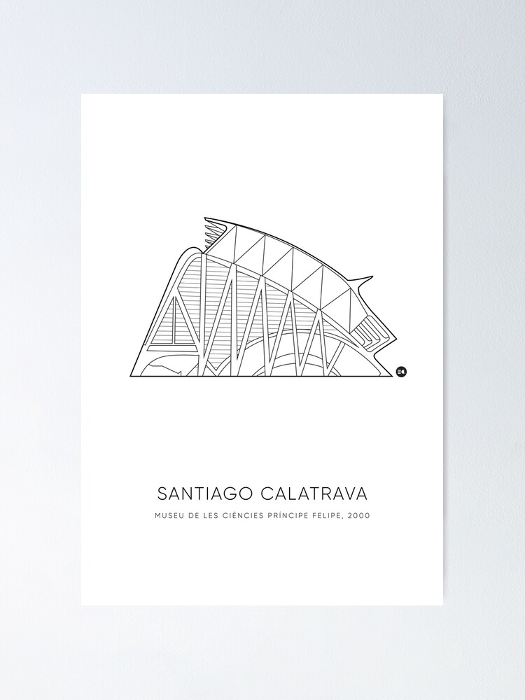 "Santiago Calatrava | City of Arts and Sciences Graphic Line Drawing ...