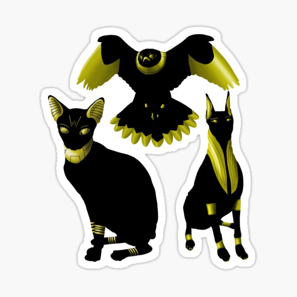 "Three Egyptian Gods" Sticker by KristalStittle | Redbubble