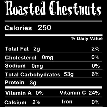 "Roasted Chestnuts Nutrition Facts Christmas Traditional Food" Poster ...
