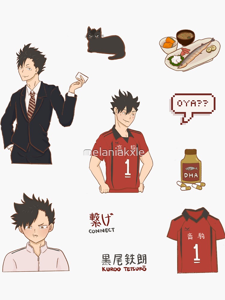"haikyuu - kuroo sticker pack" Sticker for Sale by melaniakxle | Redbubble