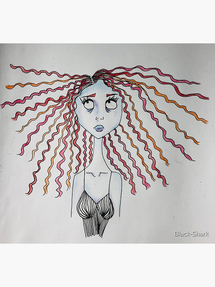 "Tim Burton Style- Blue Girl SL" Sticker by Black-Shark | Redbubble