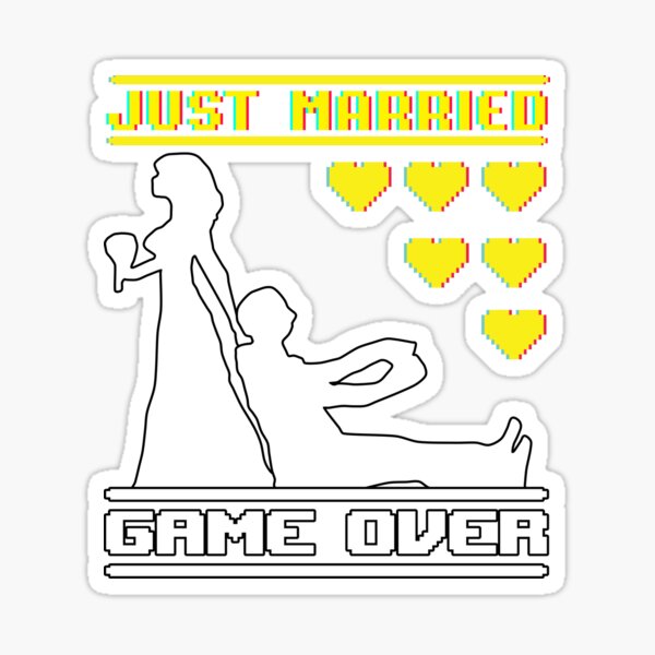 "Wedding Just Married Game Over" Sticker for Sale by Grimbart | Redbubble