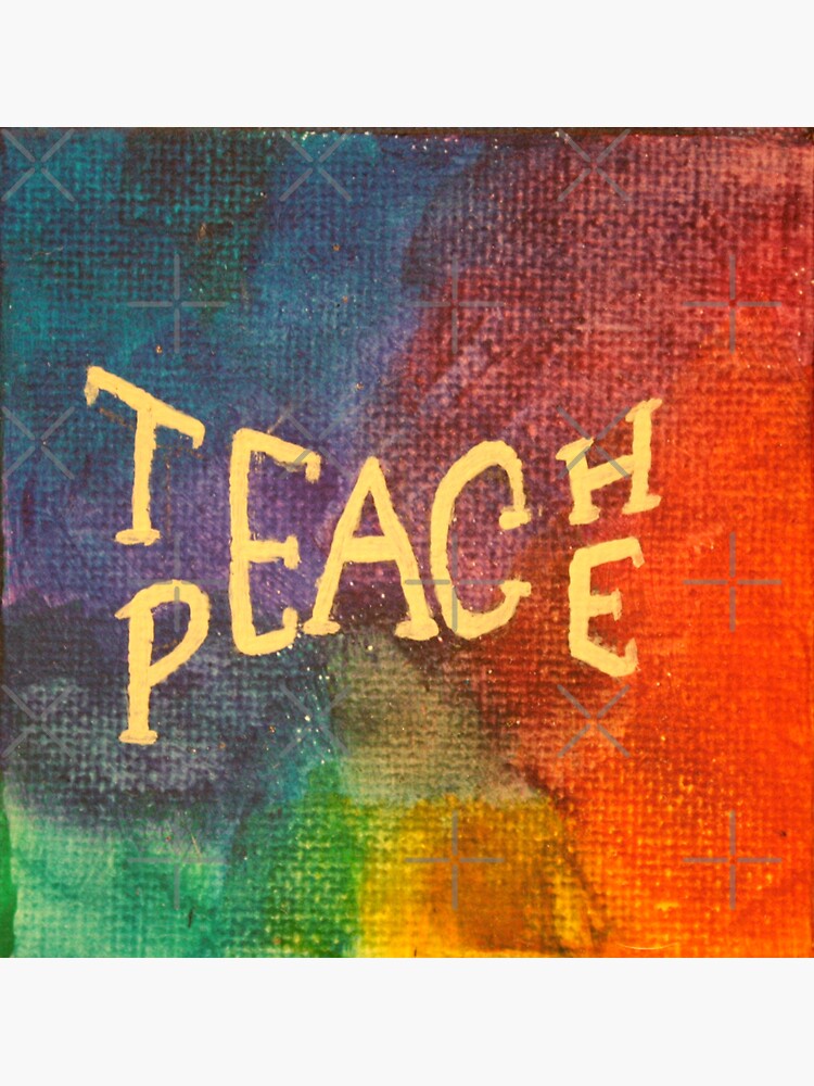 "Watercolor Teach Peace" Sticker for Sale by cocodesigns | Redbubble