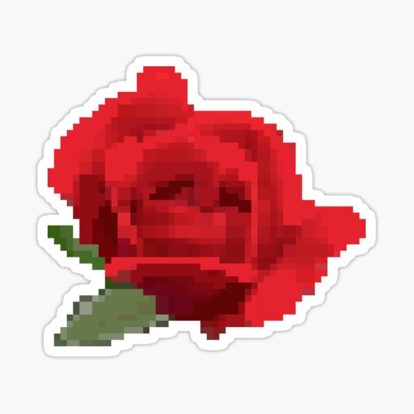 "Cute Pixel Art Red Rose" Sticker for Sale by MM-Pink | Redbubble
