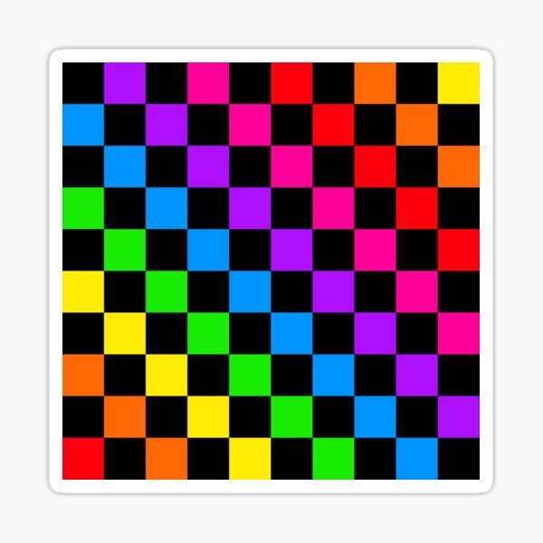 "Bold JRM Rainbow Checkers" Sticker for Sale by macey2cute | Redbubble