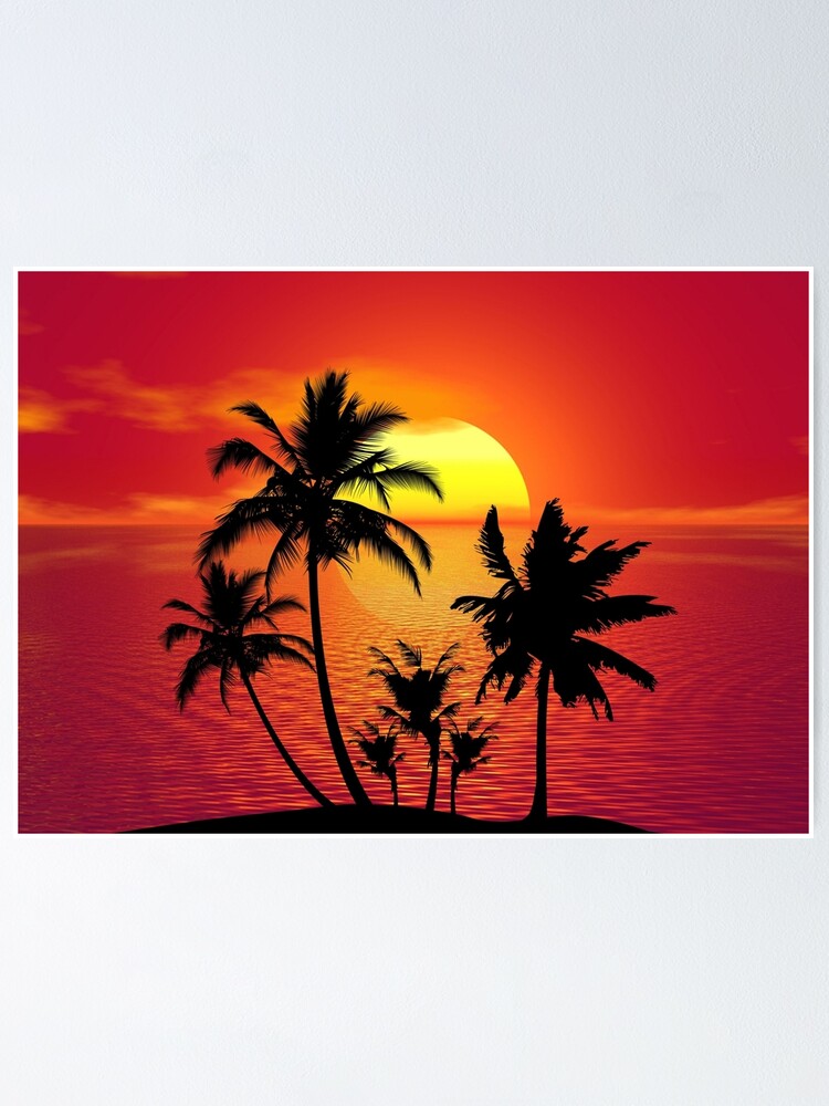"Tropical coconut palm trees" Poster by ThePrintCrafty | Redbubble